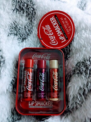 3 COCA COLA LIP SMACKER LIP BALM - CLASSIC TIN - CHERRY, VANILLA & COCA ...