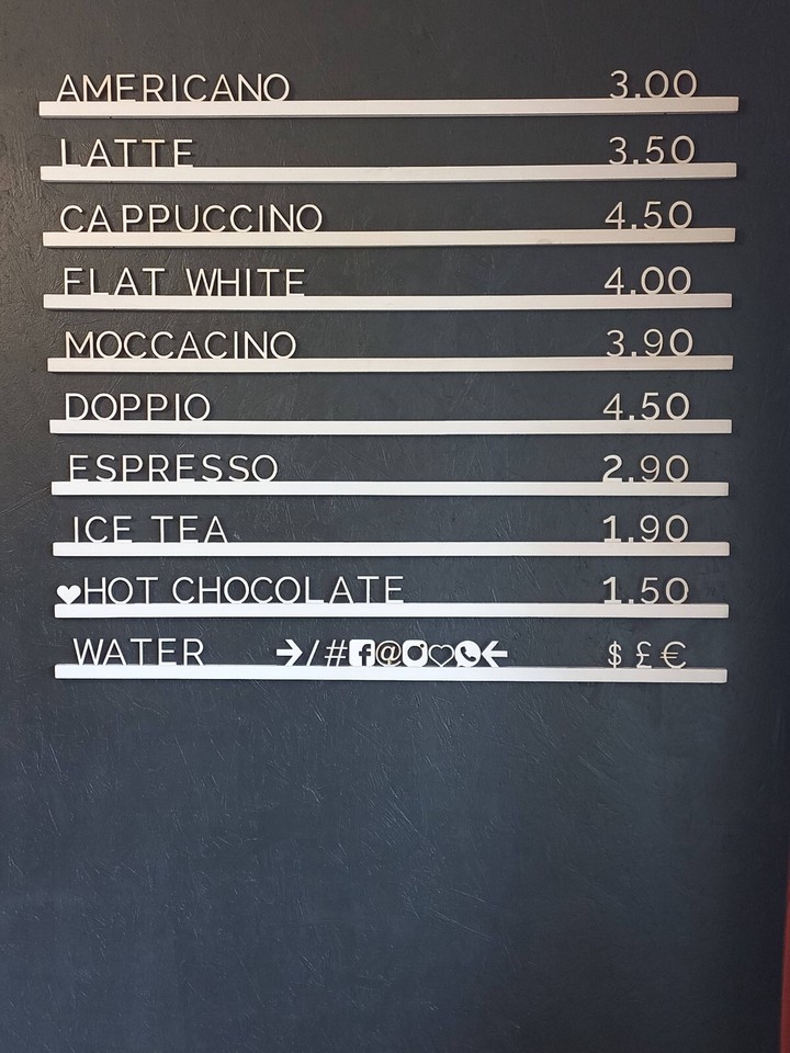 White Menu Board Changeable Letter Board, All-White Cafe Sign, Custom ...