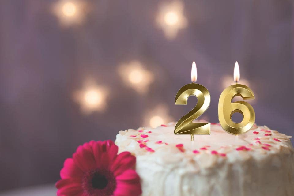 Gold 26th & 62nd Birthday Candles,Gold Number 26 62 Cake Topper for | eBay