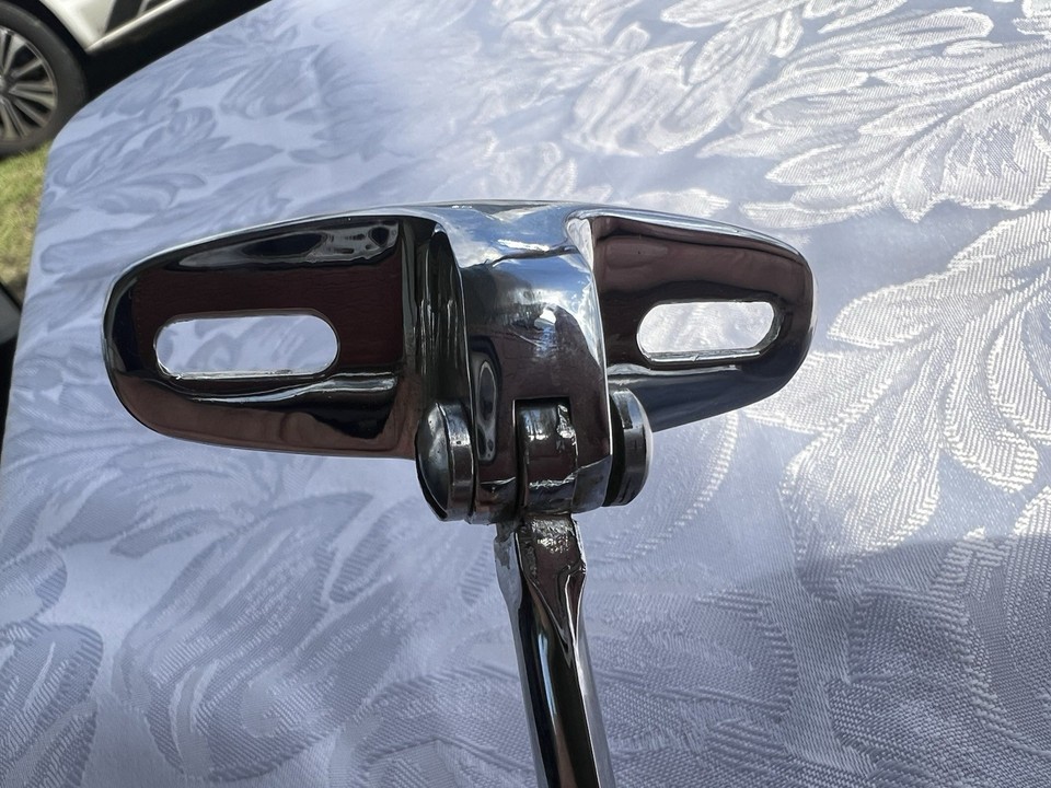 Desmo Chrome rear view mirror. Swivel Base Mount Oval Anti Dip Head ...