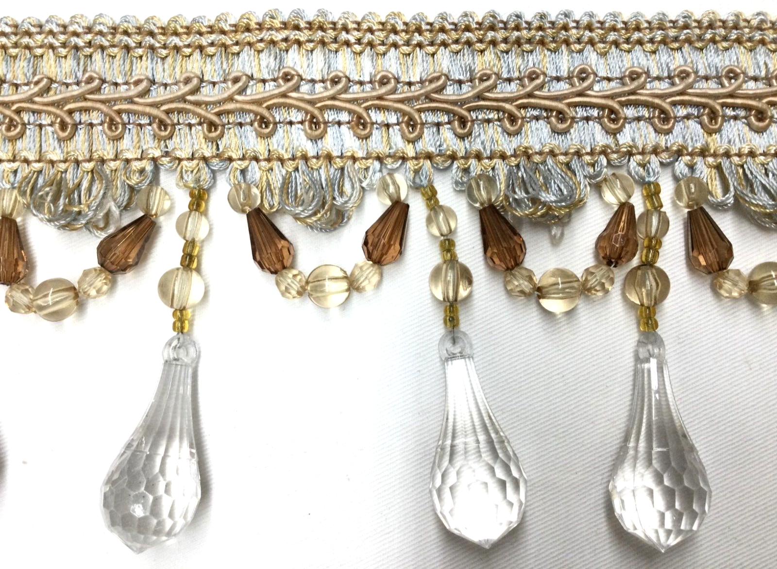 (Sold by The Yard) 4” Tear Drop Beaded Trim Fringe Gimp Top | eBay