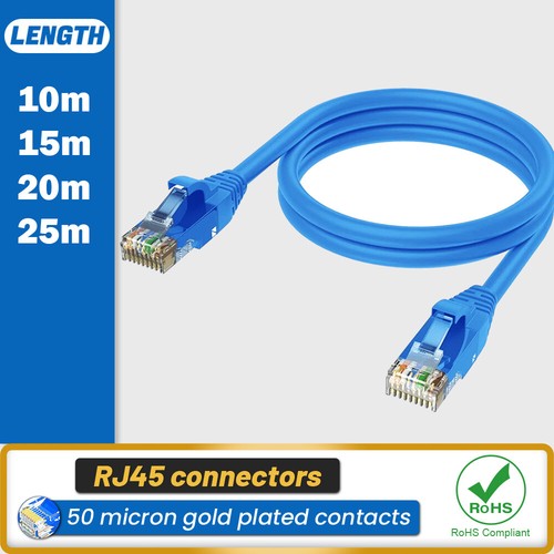 10m - 25m RJ45 CAT6 UTP Ethernet Patch Cable Lan Networking for PC MAC ...