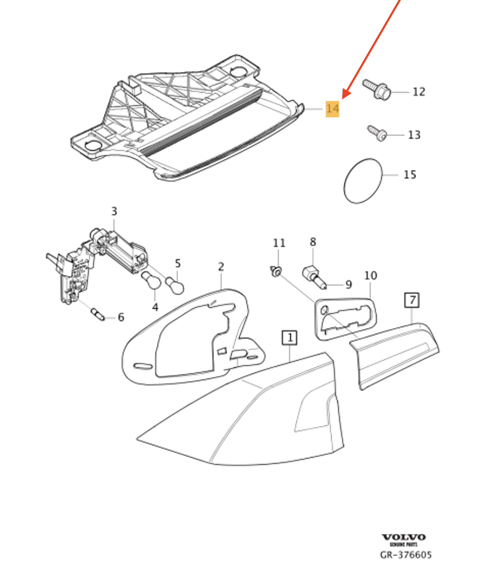Volvo S60 2018 Rear Center Third Brake Light High Mount Lamp 31395958 ...