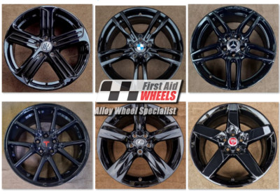 GLOSS BLACK POWDER COAT REFURBISHMENT for 18'' ALLOY WHEELS NW LONDON ...