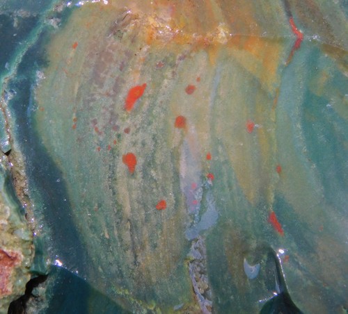 Green Jasper w/ Bloodstone lapidary cabbing knapping rough chunk India ...