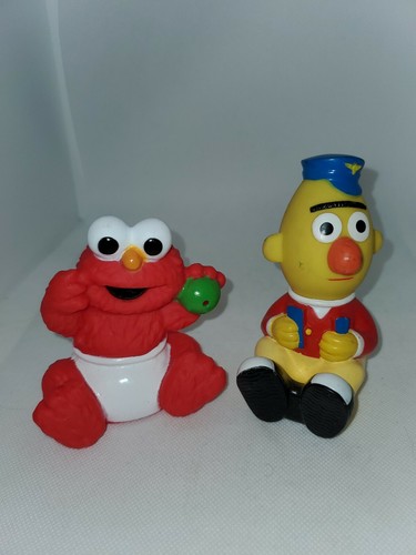 Vintage Muppets Sesame Street Bert and elmo Sitting Rubber Toy - HTF | eBay