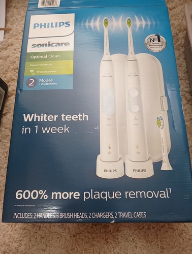 Philips Sonicare Optimal Clean Electric Toothbrush 2 Pack HX6829/75 NEW ...