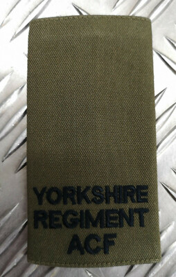 Yorkshire ACF Private Rank Slide Genuine British Army Issue OD Green ...
