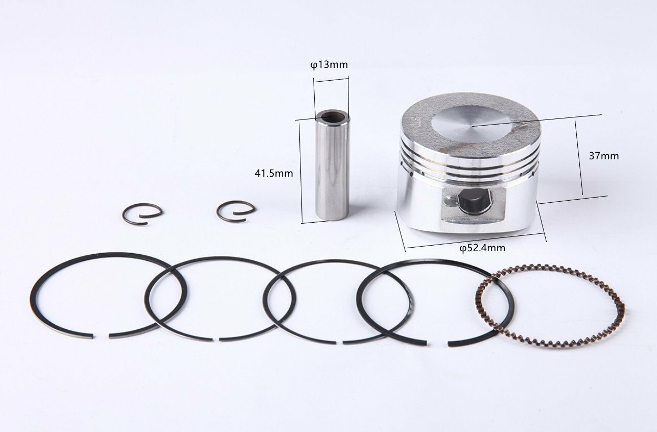 110cc (52.4mm) Piston & Rings for Chinese ATVs Dirt Bikes Honda Clone ...