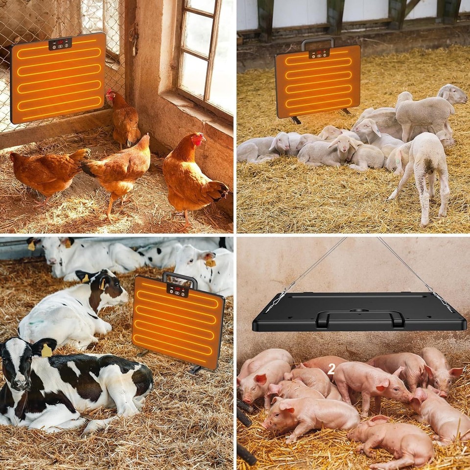 Chicken Coop Heat Lamp for Dog Kennel Cat Bed Reptiles 200W Adjustable ...