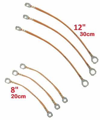 Multi-6-Pack. Universal 8"+12" (20cm + 30cm) Copper Ground Straps ...