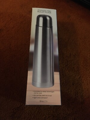 Stainless Steel Bullet Flask 33 oz | eBay