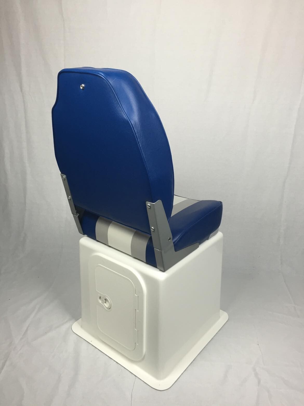 Blue / Grey / White Folding Boat Seat GRP Seat storage box + hatch ...