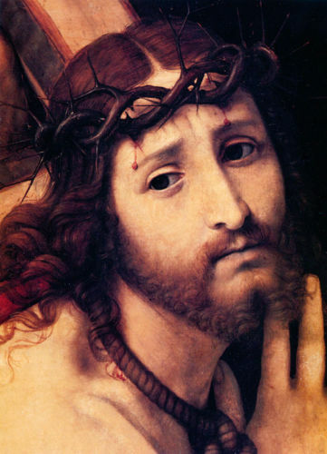 large Oil painting portrait Christ Jesus thorns torture on canvas ...