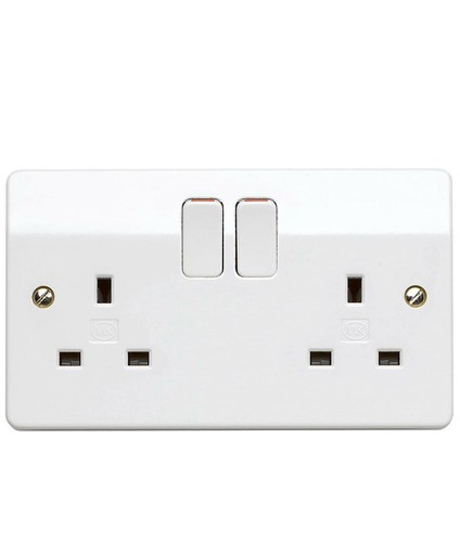 Pack of 2 - MK Logic Plus K2747 WHI 13A Double Pole Switchsocket, 2 ...