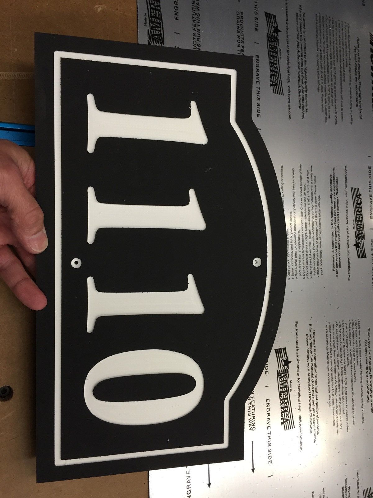 Arched Address Number Sign/Plaque Black/White 1/4" King ColorCore ...