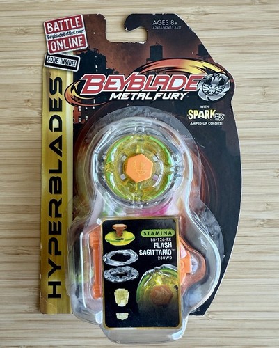 Beyblade HASBRO Flash Sagittario Hyperblades Metal Fury 230WD RARE 4D ...