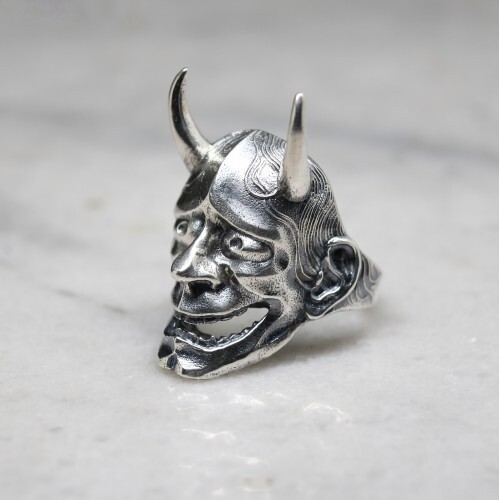 Handmade HANNYA RING Japanese demon mask, 925 Sterling Silver Ring | eBay