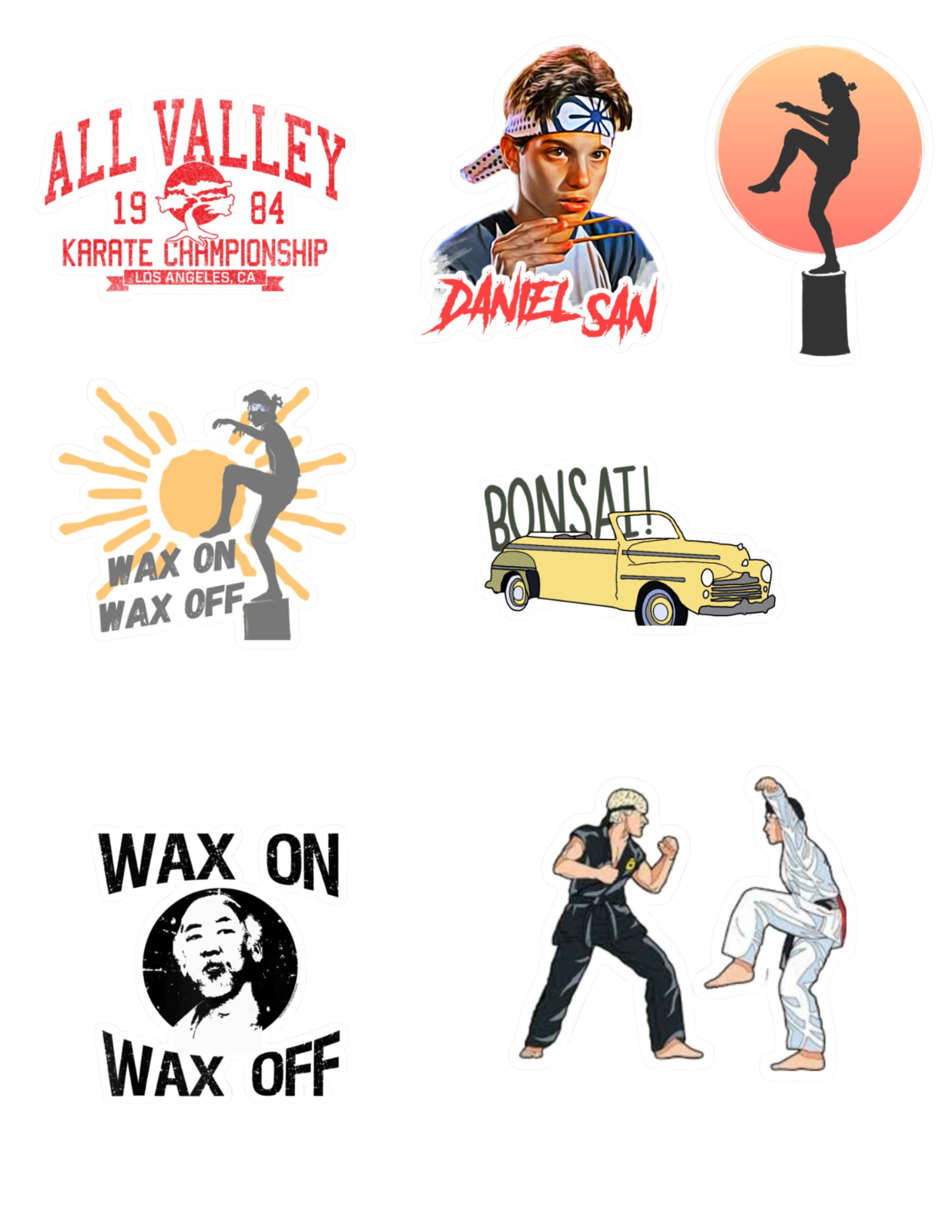 Karate Kid Sticker Pack - 80's Movies | eBay