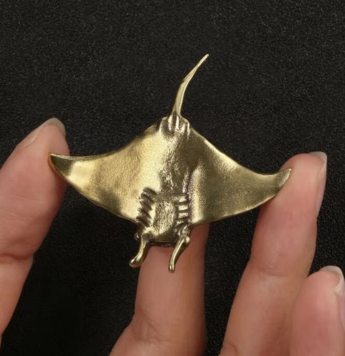 Brass Devil Fish Figurine Small Animal Statue Table Office Home ...