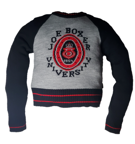 Joe Boxer Black & Gray Vintage University Long Sleeve Knit Sweater ...