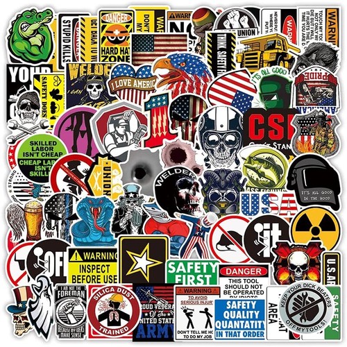 100Pcs Hard Hat Stickers Electrician Construction Lineman Helmet Decal ...