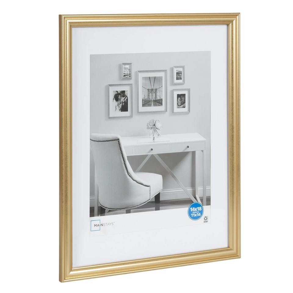 14x18 Matted to 11x14 Traditional Gallery Wall Picture Frame, Gold | eBay