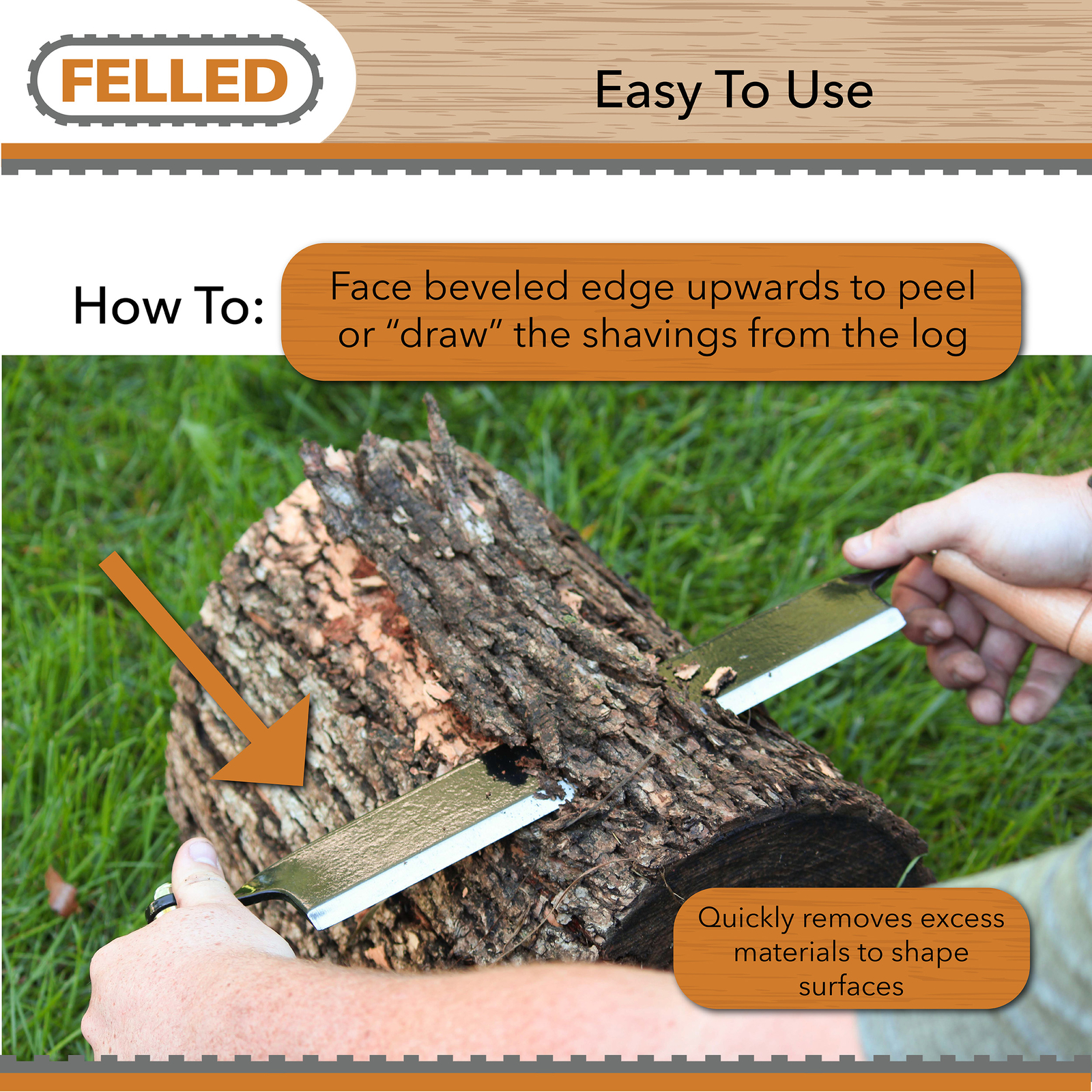 Felled | Draw Shave Knife – 13 IN Straight Draw Knife Straight ...