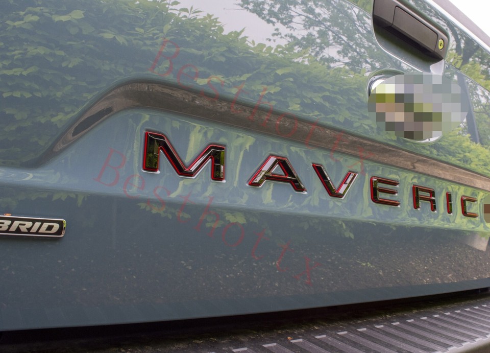 Black with Red 3D Domed Plastic Letters for Ford Maverick 2022 ...