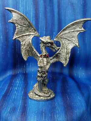 Dragon Chained Red Crystals Pewter Figurine Fellowship Foundry US ...