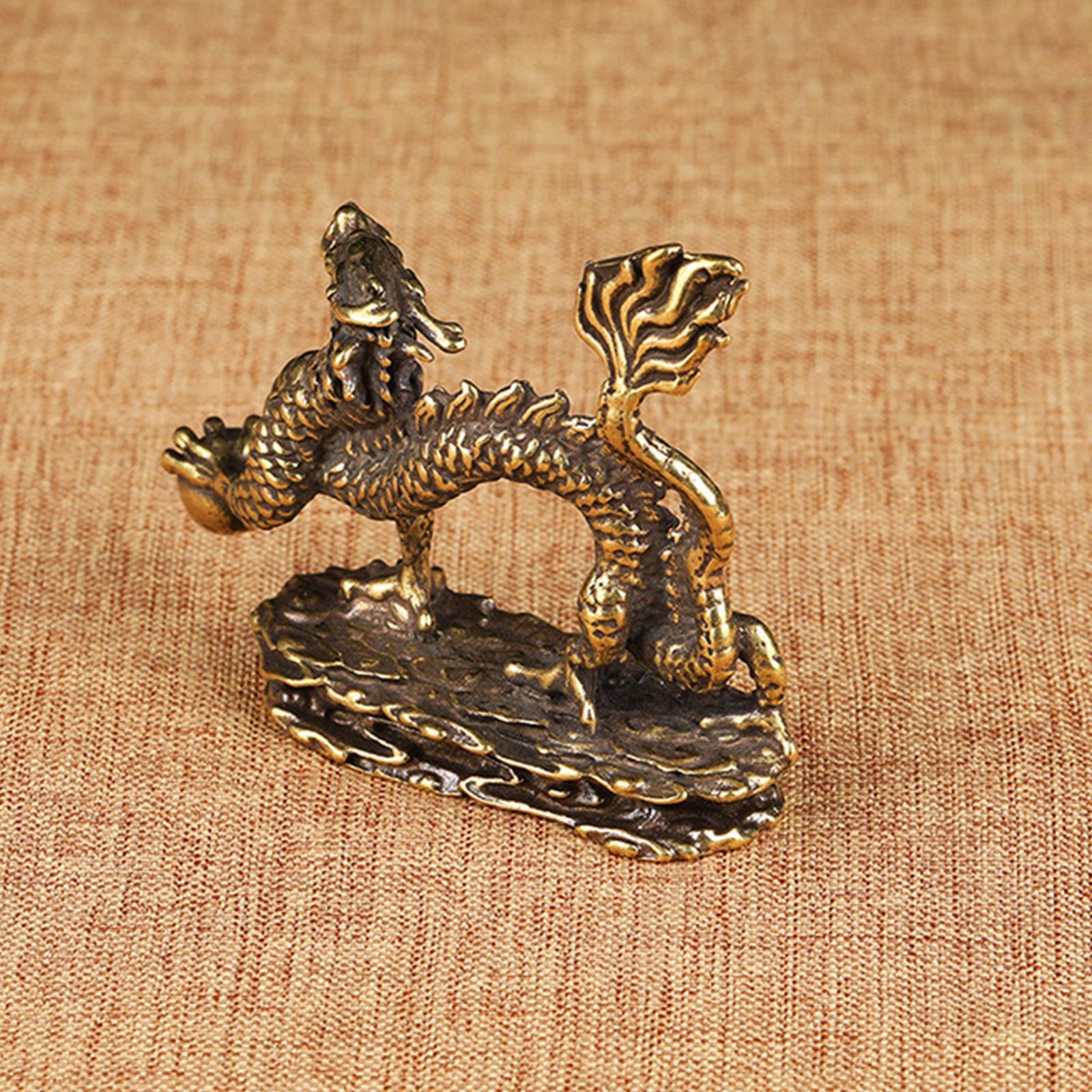 Miniature Brass Figurine Party Desk Micro Landscape Home Mini Dragon ...