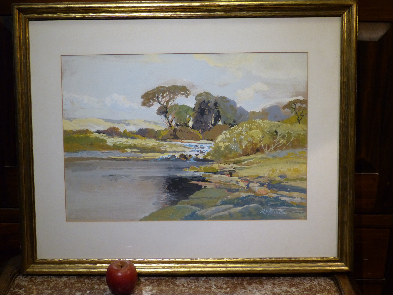 Large California Impressionist Landscape Painting by Albert Jacobson ...
