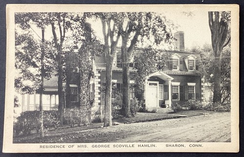 Sharon Connecticut Mrs George Scoville Hamlin Home Vintage Postcard ...