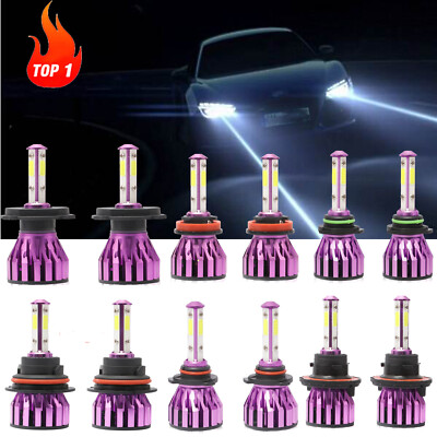 4-Sided Headlight 9006 9005 9004 H4 H13 LED Bulbs 2000W 300000LM Super ...