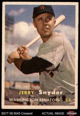 1957 Topps #22 Jerry Snyder Senators 3.5 - VG+ | eBay