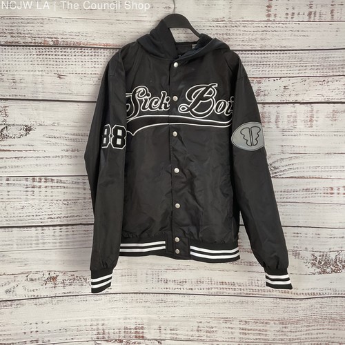 Sick Boi Ren Gill Varsity Black White Jacket W/ Hood Embroidered - Size ...