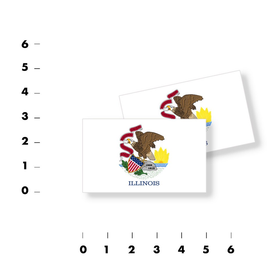 Illinois State Flag - Set of 4 Vinyl Sticker / Adhesive Decals Various ...