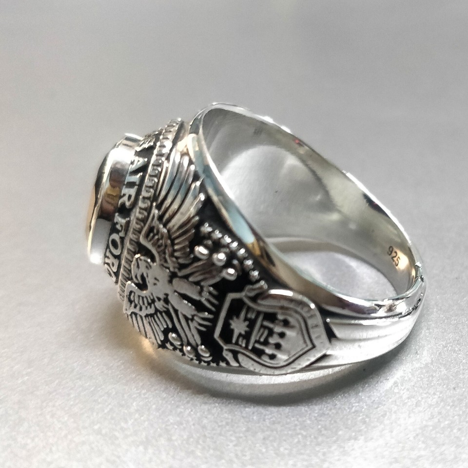 Genuine Garnet Ring - US Air Force Ring - USAF Ring - 925 Sterling ...