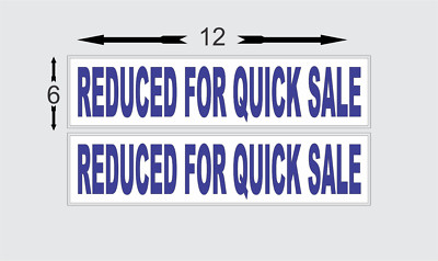 Reduced for Quick Sale BLUE 6"x24" REAL ESTATE RIDER SIGNS Buy 1 Get 1 ...