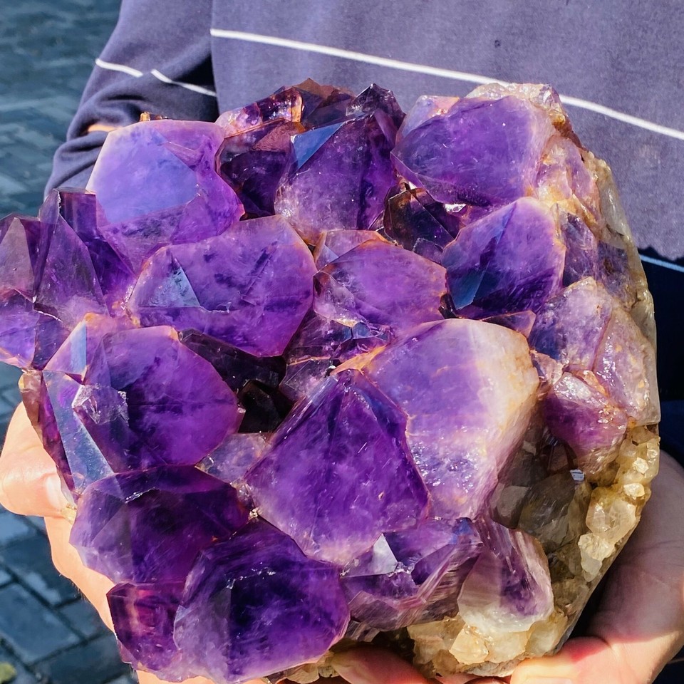 15.26LB Natural Amethyst geode quartz cluster crystal specimen Healing ...