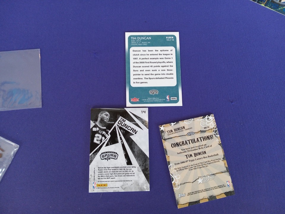 TIM DUNCAN 2 DIF JERSEY 2006 2009 LUXURY BOX/+2008 FLEER TRADITION ...