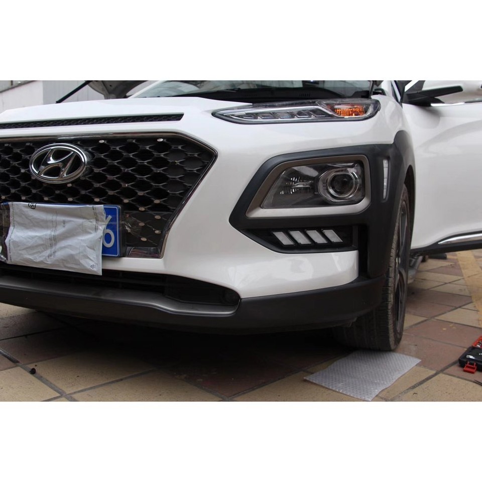 LED Daytime Running Light For Hyundai Kona 2018-2021 Fog Lamp W/ Turn ...
