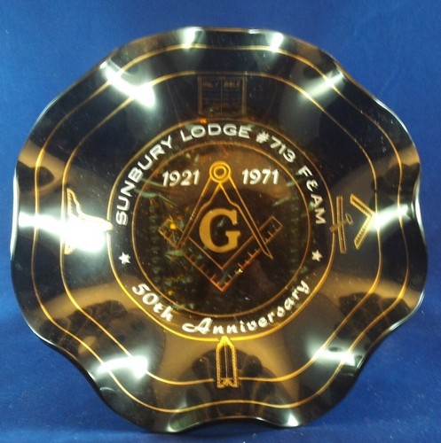 Original Vintage 1971 Mason Plate- Sunbury PA- Masonic Lodge 713- 50th ...