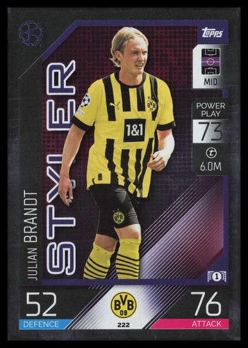 2022-23 Topps Match Attax #222 Julian Brandt Borussia Dortmund Soccer ...