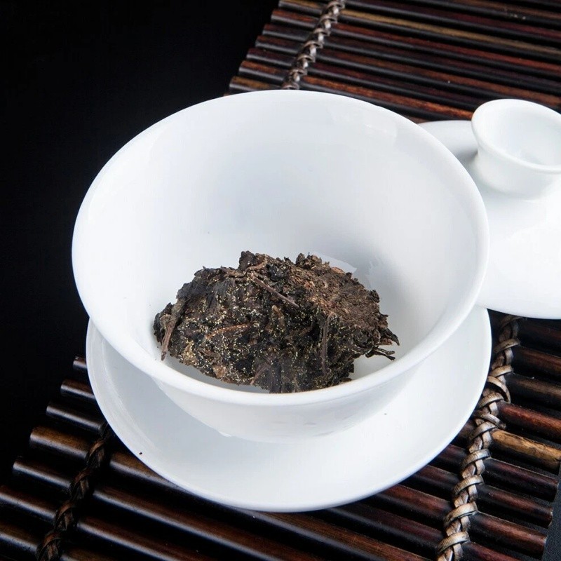 600g Hunan Anhua BaiLiang Cha Bing Bai Liang Golden Flower Dark Tea Hua ...