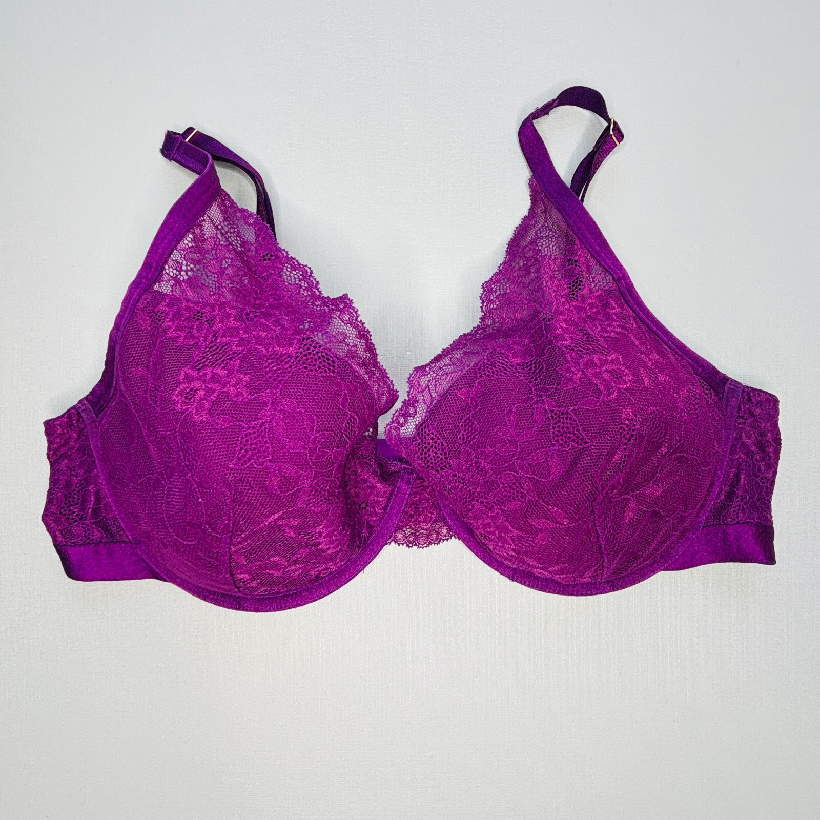 Soma Lightest Lift Lace Plunge Bra 38D Purple Lightly… - Gem