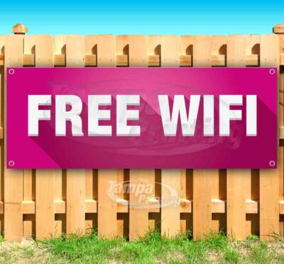 FREE WIFI Advertising Vinyl Banner Flag Sign Many Sizes BUSINESS ...