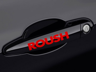2 PCs ROUSH Racing Door Handle Decal Sticker Emblem Logo Red For Ford ...