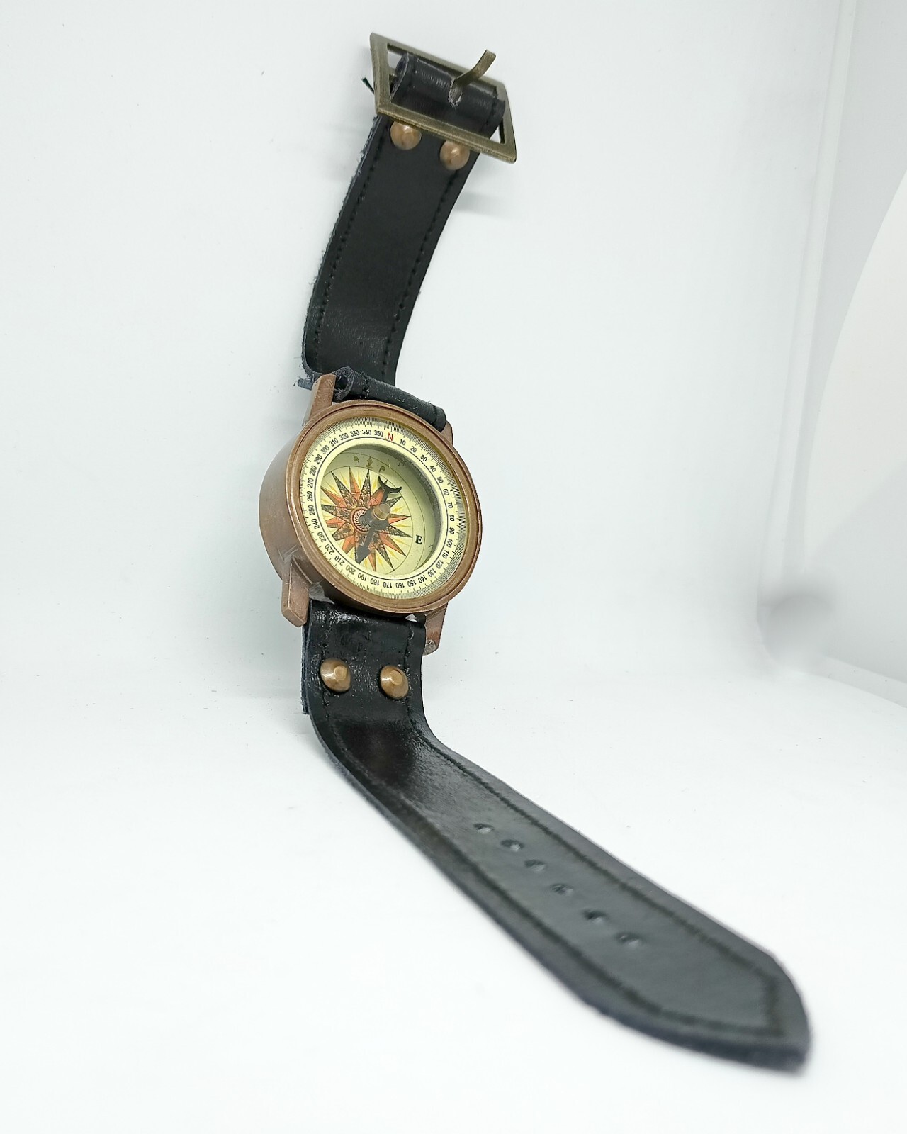 Maritime Brass Sundial Compass Wrist Watch Leather nautical Perfect ...