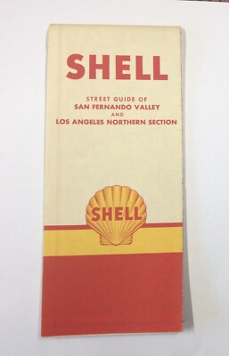 Shell Oil Company San Fernando Valley Northern Los Angeles Road Map | eBay